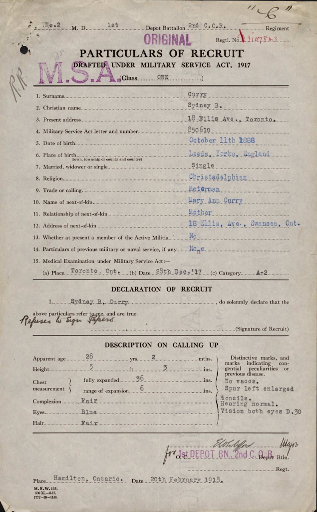 Archival Documents - Military Documents | Canada and the First World War