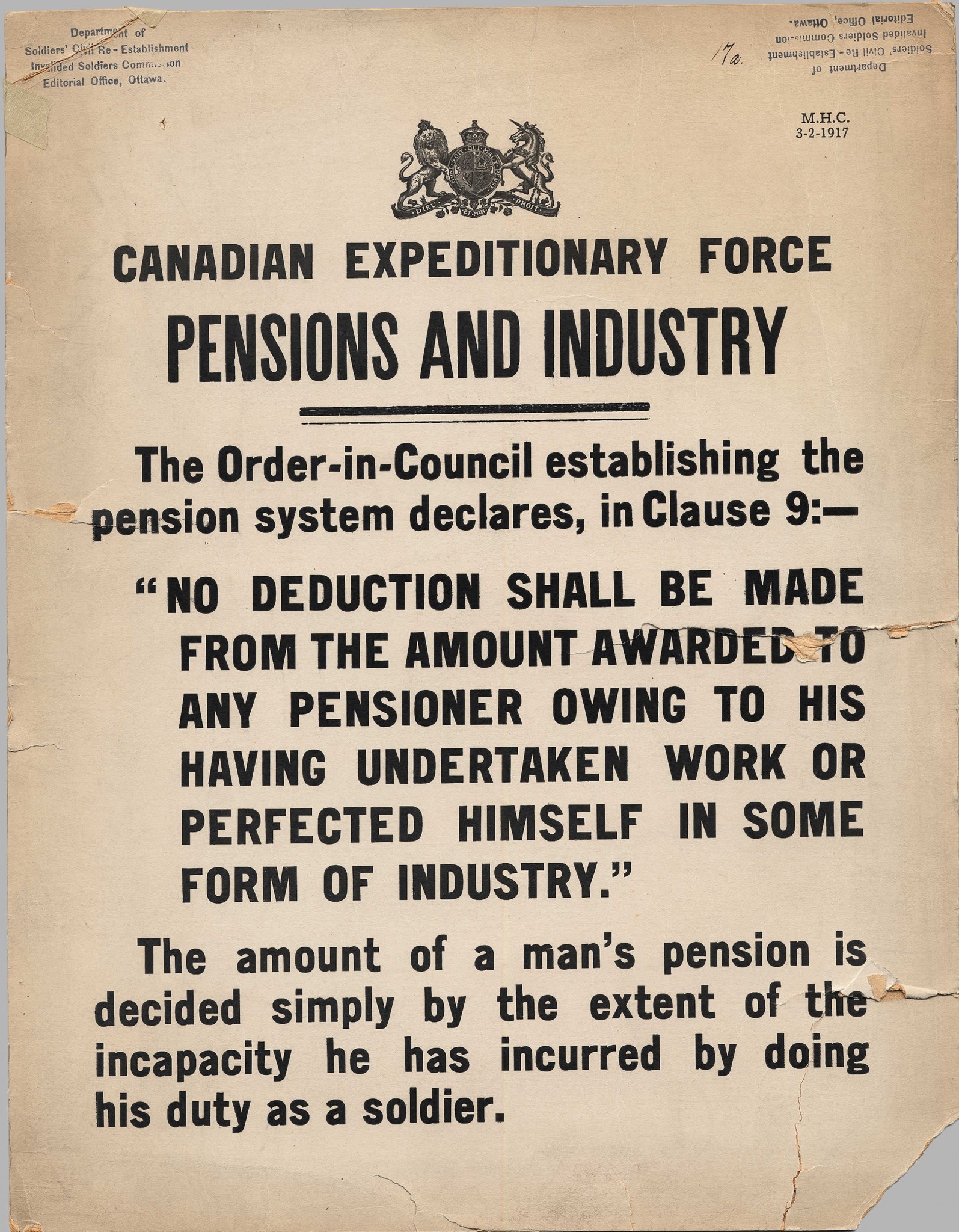 Archival Documents - Government Documents | Canada and the First World War