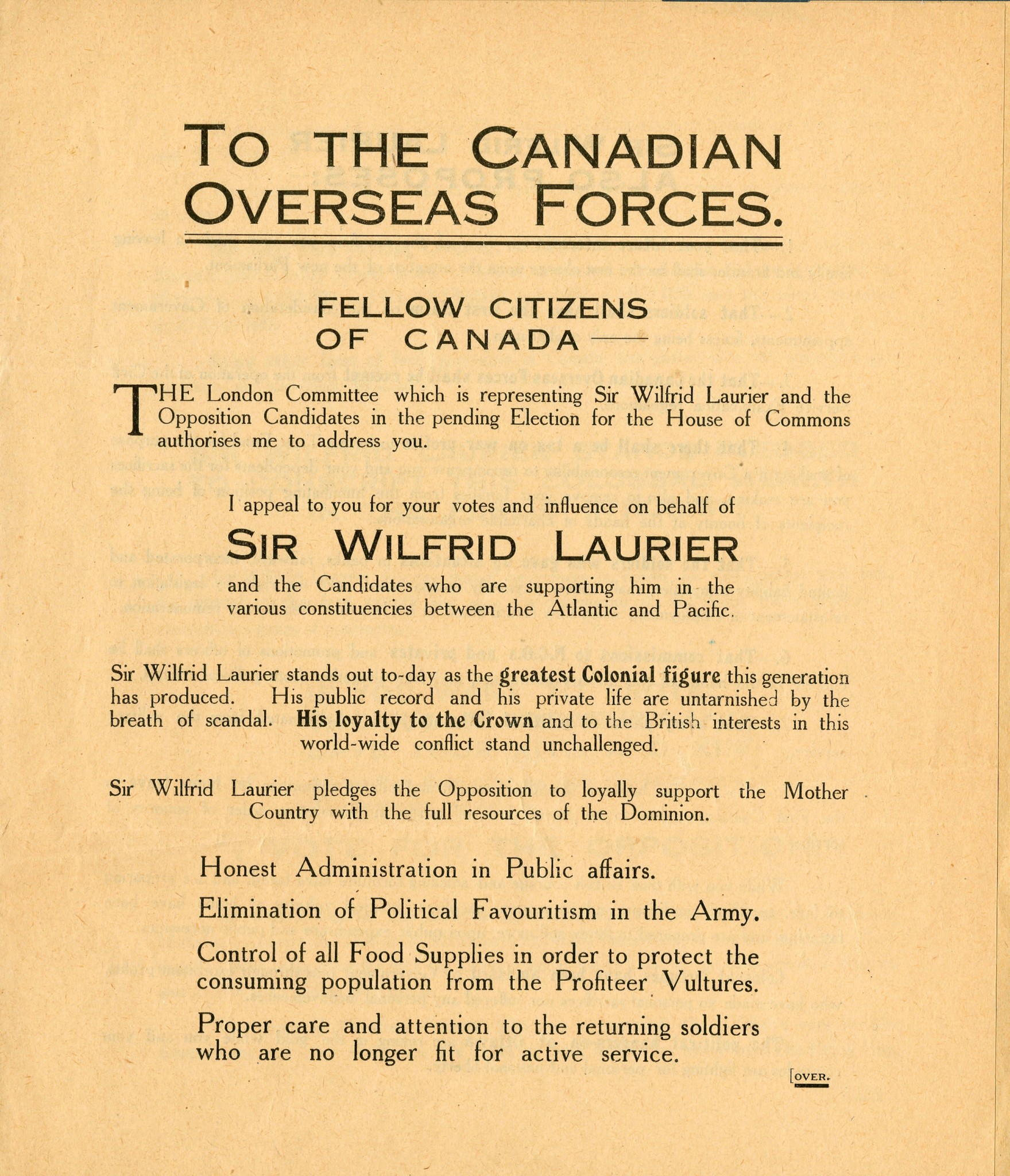 Archival Documents - Government Documents | Canada and the First World War