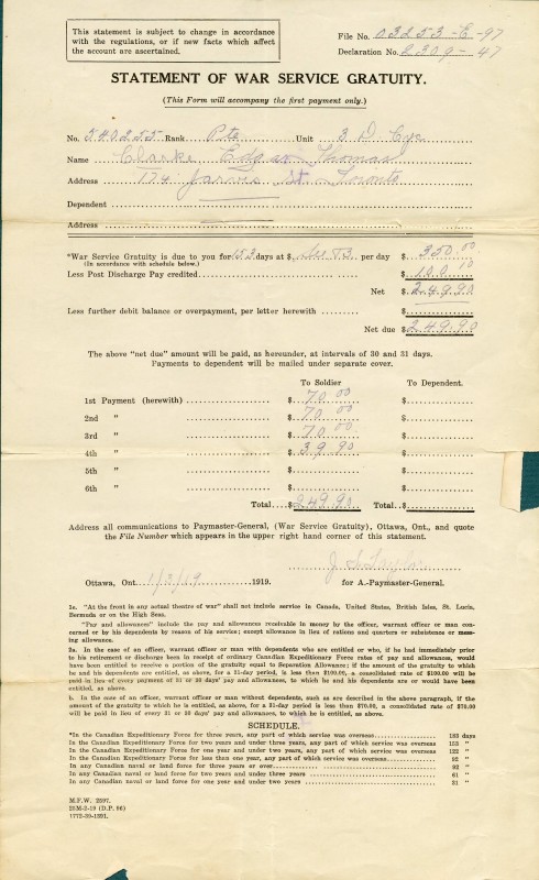 Archival Documents - Military Documents | Canada and the First World War